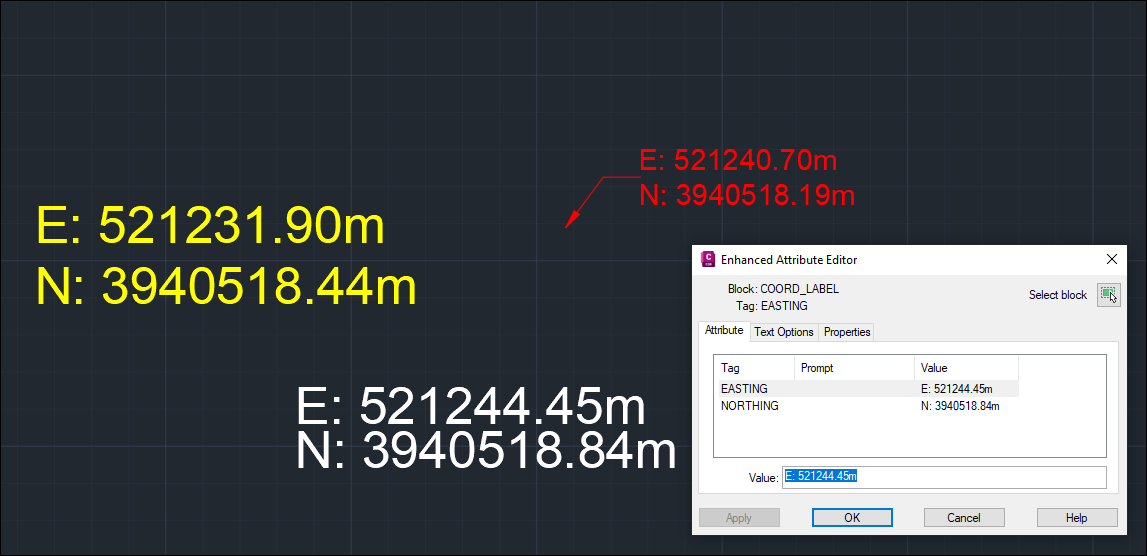 Coordinate Label Tool for AutoCADa