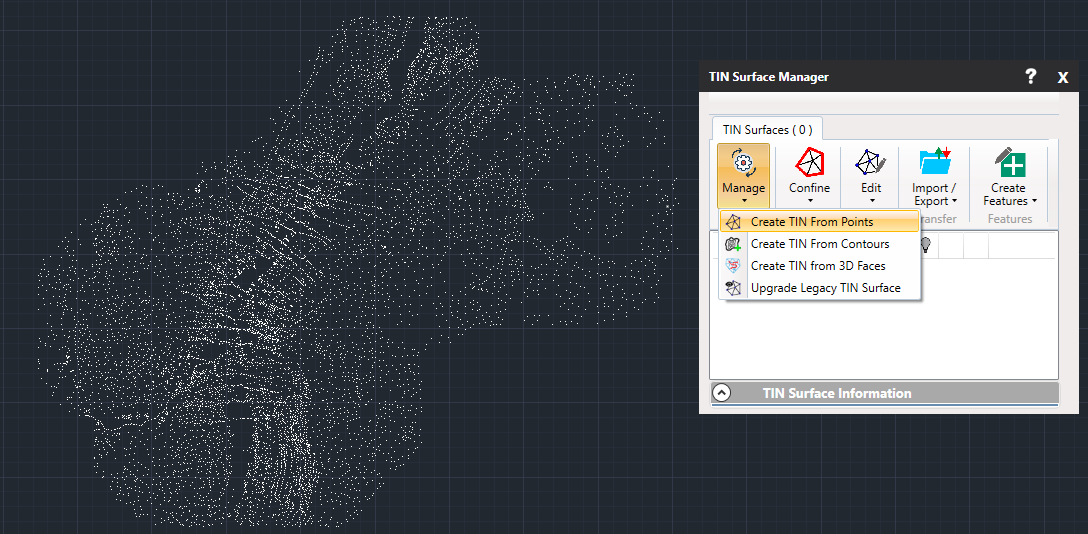 TIN Surface Tools in SPCAD | Build and Manage TIN Surfaces