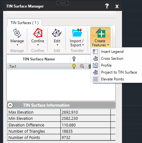 Create Features from TIN Surface | Generate Profiles & Legends